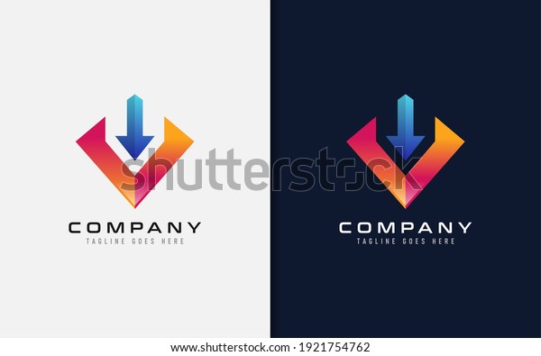 Abstract Triangle Arrow Sign Logo Design Stock Vector (Royalty Free ...