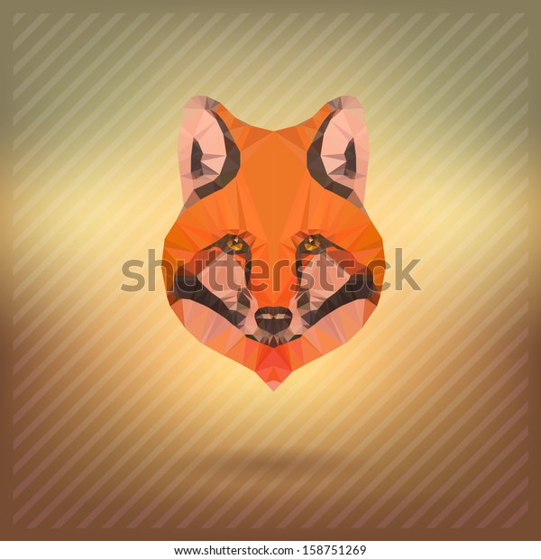 Abstract Triangle Polygonal Fox Snout Origami Stock Vector (Royalty ...