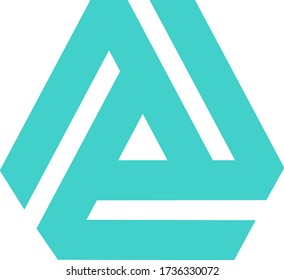 Abstract Triangle Symbol Blue Color Stock Vector (Royalty Free ...