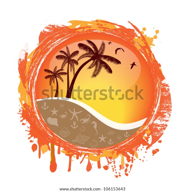 Abstract Tropical Sun Splash On White Stock Vector (Royalty Free ...