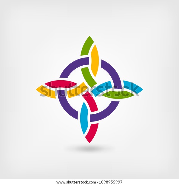 Abstract Twisted Symbol Rainbow Colors Vector Stock Vector (Royalty ...