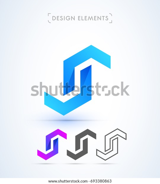 Abstract Two Parts Letter S Logo Stock Vector (Royalty Free) 693380863 ...