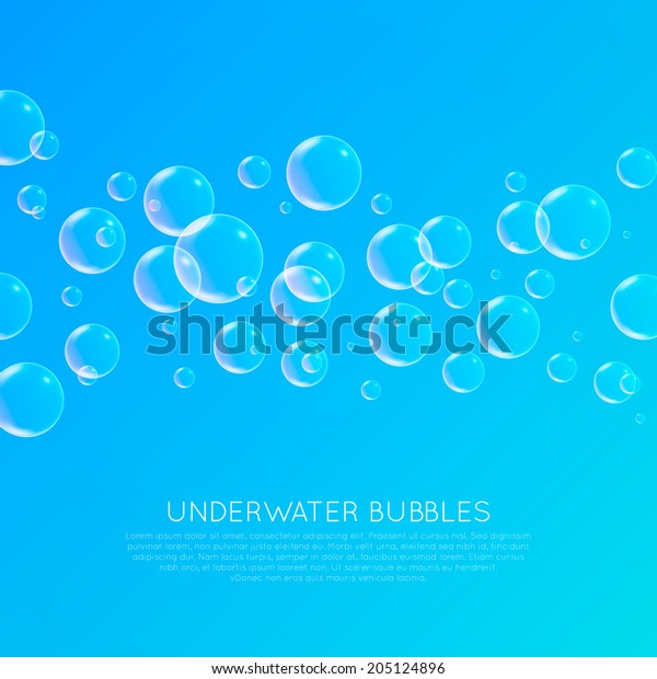 Abstract Underwater Background Transparent Bubbles Stock Vector ...