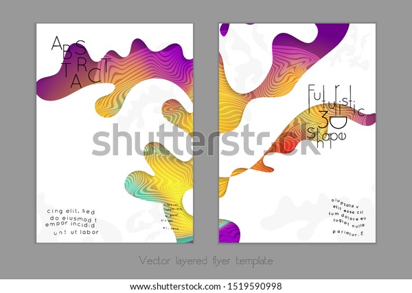 Abstract Universal Flyer Templates Simple Wavy Stock Vector (Royalty ...