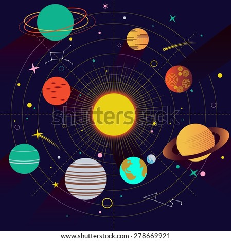 Abstract Universe Wallpaper Flat Design Style Stock Vector (Royalty ...