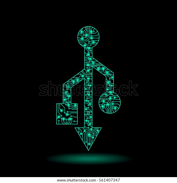 Abstract Usb Icons Abstract Symbol Communication Stock Vector (Royalty ...