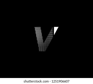 Abstract V Letter Pattern Pixel Bit Stock Vector (Royalty Free ...