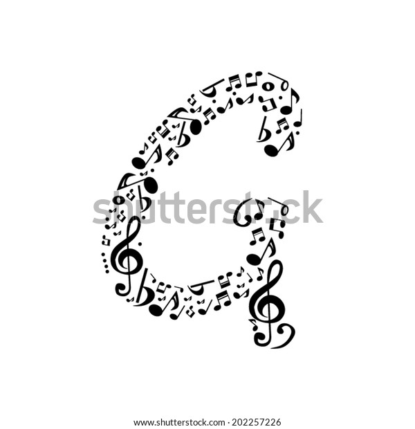 Abstract Vector Alphabet G Made Music Stock Vector (Royalty Free) 202257226