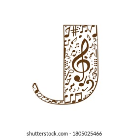 Abstract Vector Alphabet J Made Music Stock Vector (Royalty Free ...
