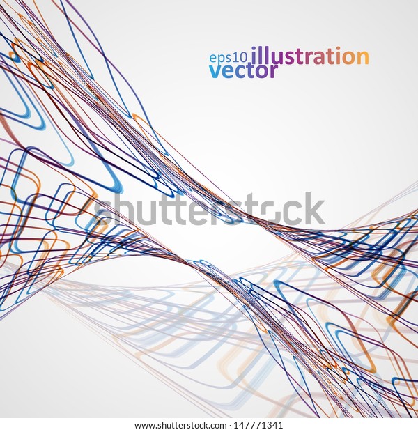 Abstract Vector Background Futuristic Wavy Illustration: vector de ...