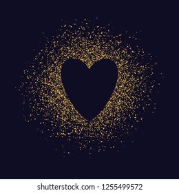 Heart Shape Gold Foil Dust Vector Stock Vector (Royalty Free) 405280765 ...