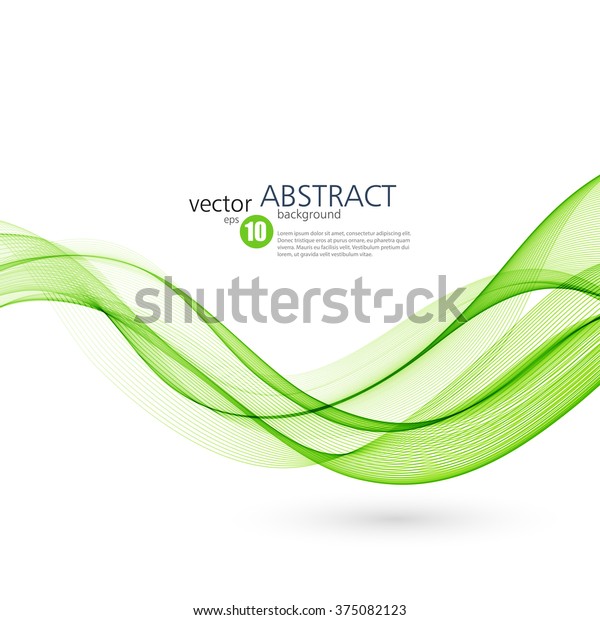 Abstract Vector Background Green Waved Lines Stock Vector (Royalty Free ...