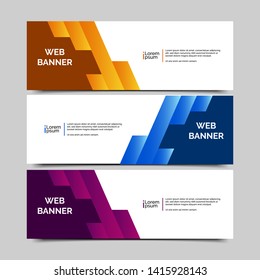 Collection Three Square Horizontal Business Banner Stock Vector ...