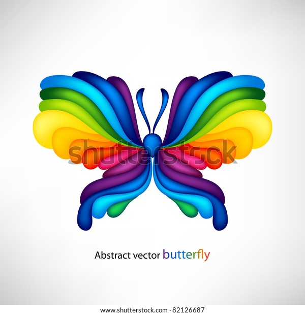 Abstract Vector Butterfly Color Rainbow Stock Vector (Royalty Free ...