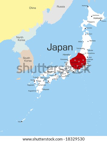 Abstract Vector Color Map Japan Country 스톡 벡터(사용료 없음) 18329530 ...