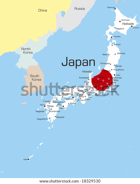 Abstract Vector Color Map Japan Country Stock Vector (Royalty Free ...