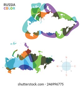 Abstract Vector Color Map Russia Transparent Stock Vector (Royalty Free ...