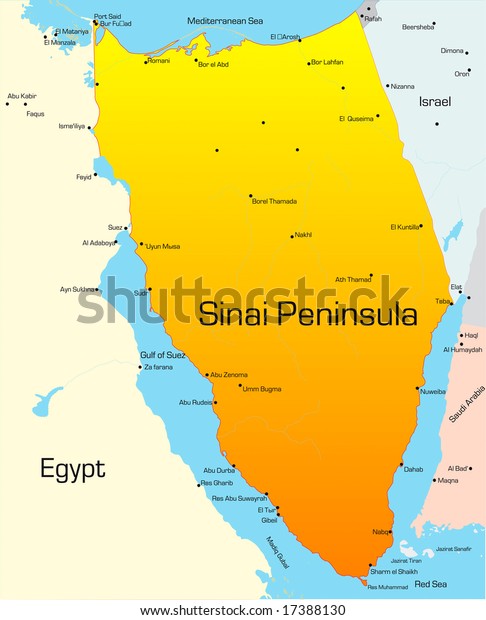 Abstract Vector Color Map Sinai Peninsula Stock Vector (Royalty Free ...
