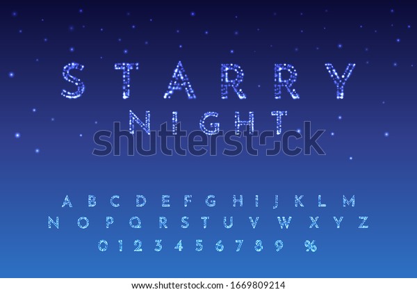 Abstract Vector Font Minimalist Starry Letters Stock Vector (Royalty ...