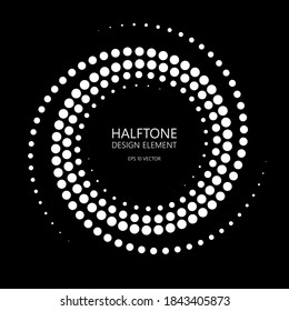 White Halftone Circle Frame Vector Design Stock Vector (Royalty Free ...