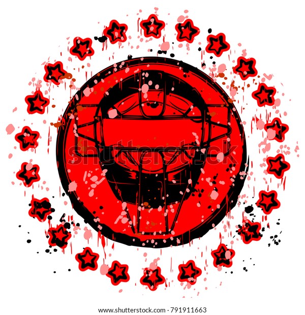 Abstract Vector Illustration Black Red Stamp Stock Vector (Royalty Free ...