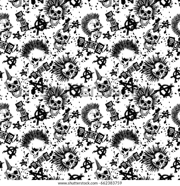Abstract Vector Illustration Black White Punk Stock Vector (Royalty ...
