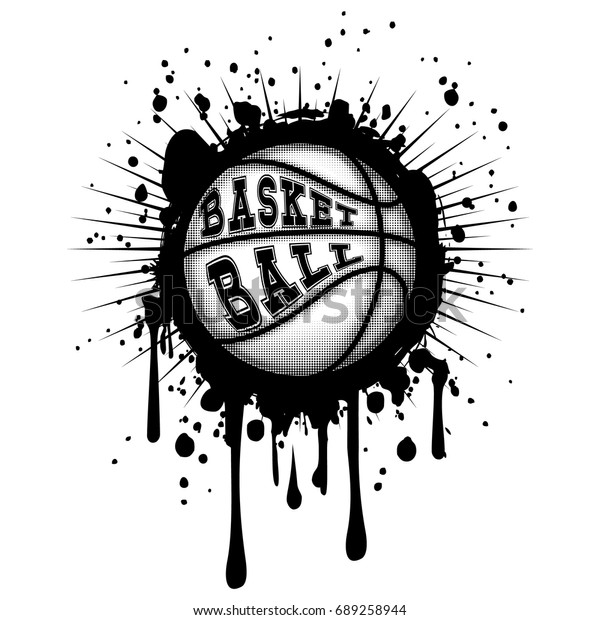 Abstract Vector Illustration Black White Basketball Stock Vector ...