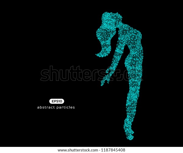 Abstract Vector Illustration Flying Beautiful Woman Stock Vector ...