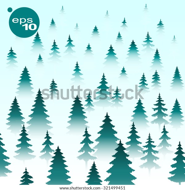 Abstract Vector Image Forest Fog View Stock Vector (Royalty Free) 321499451