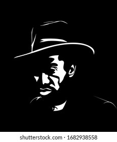 Abstract Vector Portrait Person Black Background Stock Vector (Royalty ...