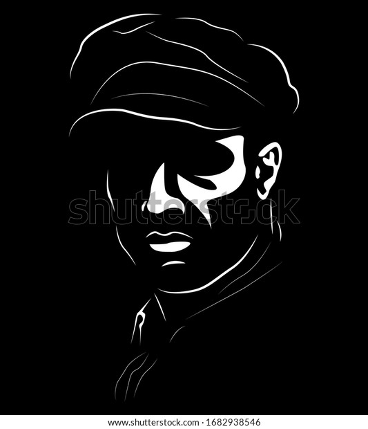 Abstract Vector Portrait Person Black Background Stock Vector (Royalty ...