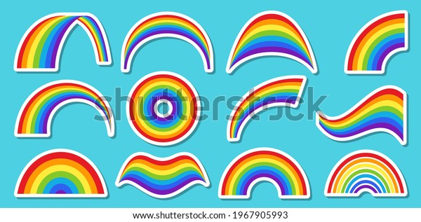 Abstract Vector Rainbow Set Minimalist Style Stock Vector (Royalty Free ...