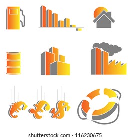 Abstract Vector Set Crisis Symbols Icons Stock Vector (Royalty Free ...