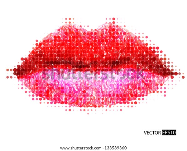 Abstract Vector Woman Lips Stock Vector (Royalty Free) 133589360 ...