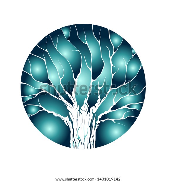 Abstract Vibrant Logo Design Shiny Leaves: vector de stock (libre de ...