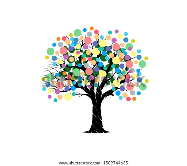 Abstract Vibrant Tree Logo Design Spirit Stock Vector (Royalty Free ...