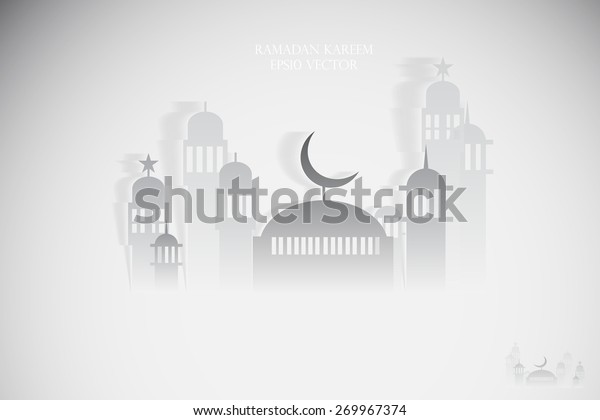 Abstract View Mosque Masjid Shadow Paper Stock Vector (Royalty Free ...