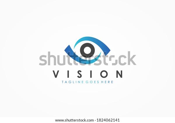 Abstract Vision Eye Logo Blue Geometric Stock Vector (Royalty Free ...