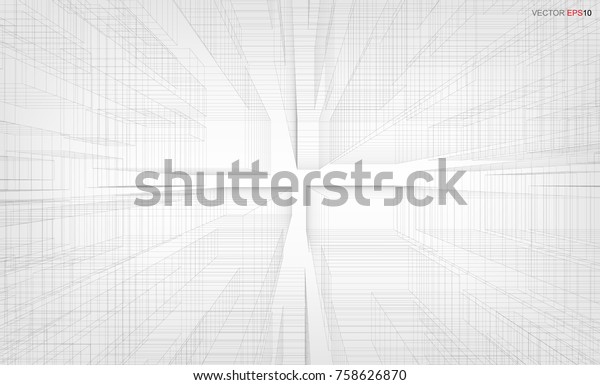 Abstract Visual Zoom Background Wireframe 3d Stock Vector (Royalty Free ...
