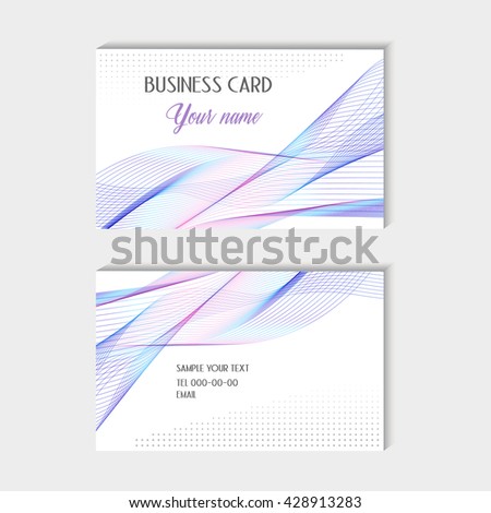 Abstract Wave Background Business Card Set Stock Vector (Royalty Free ...