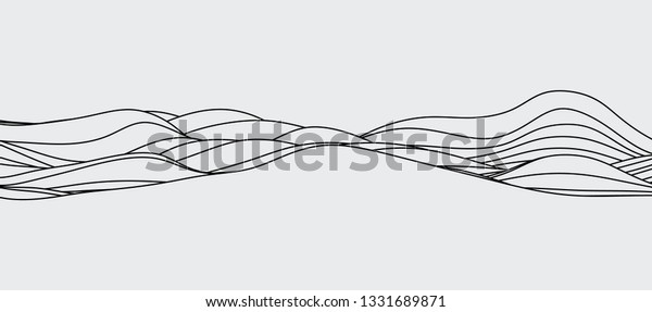 Abstract Wave Curve Minimal Mountain Hill Stock Vector (Royalty Free ...