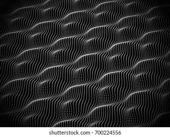 Abstract Wave Dotted On Black Black Stock Vector (Royalty Free ...