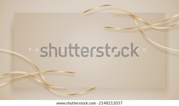 Abstract Wave Golden Lines Space Text Stock Vector (Royalty Free ...