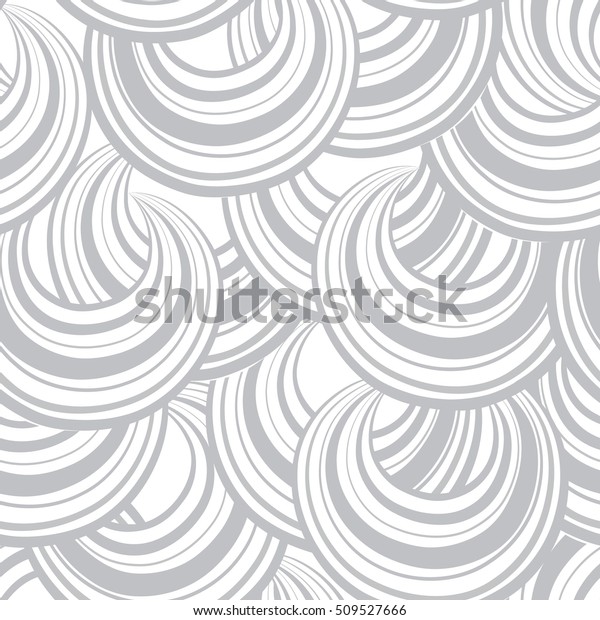 Abstract Wave Line Loops Monochrome Seamless Stock Vector (Royalty Free ...