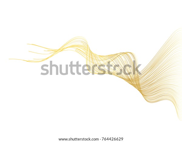 Abstract Wave Lines Gold Color Isolated Stock Vector (Royalty Free ...