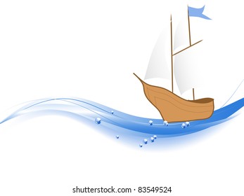 Ship On Sea Level Vector Stock Vector (Royalty Free) 56498977 ...