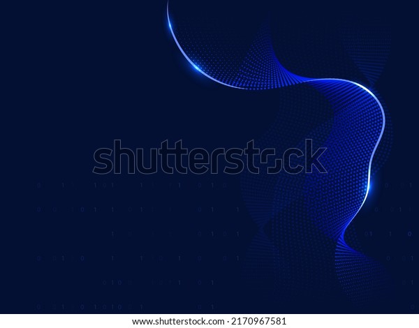 Abstract Wavy Background Dotted Motion Binary Stock Vector (Royalty ...