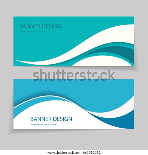 Abstract Wavy Banner Design Set Stock Vector (Royalty Free) 661352152 ...