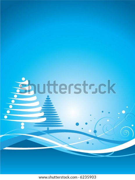 Abstract Wavy Christmas Background Christmas Trees Stock Vector ...