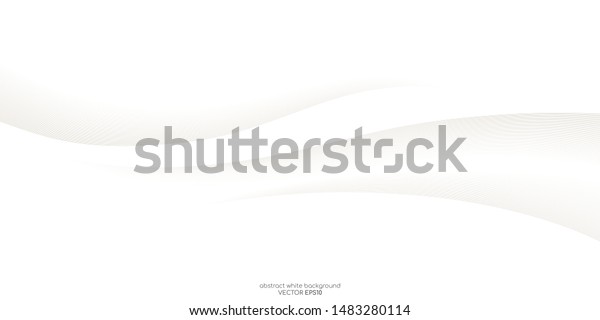 Abstract white background 3D concave wave texture smooth curve line ...